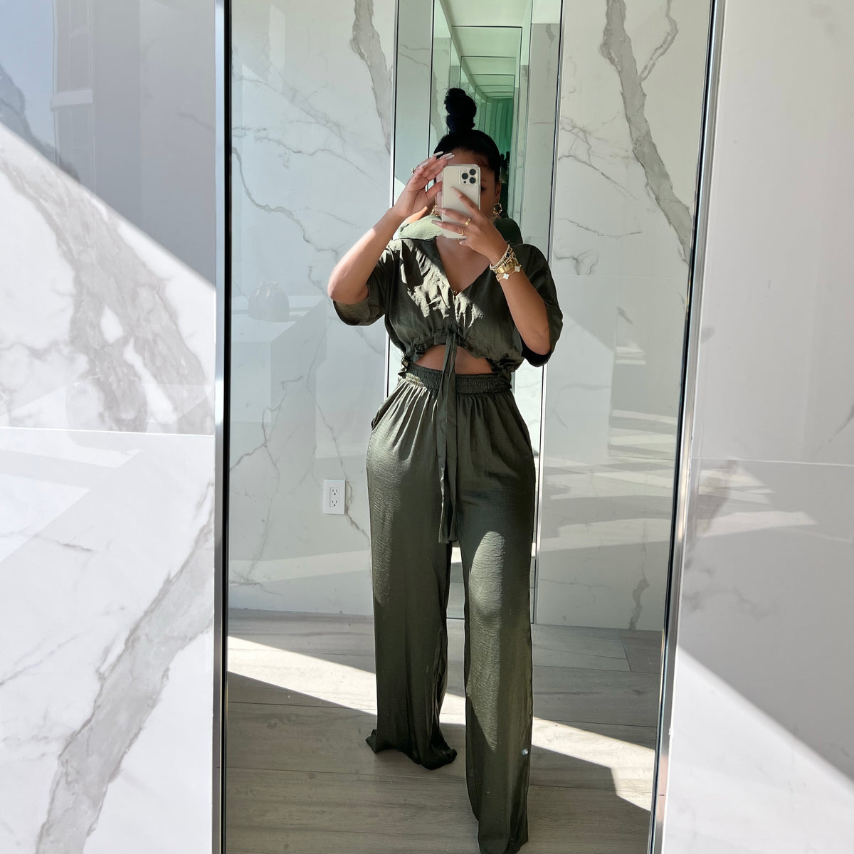 Chiffon Scrunch Front Jumpsuit – MINAA MONROE